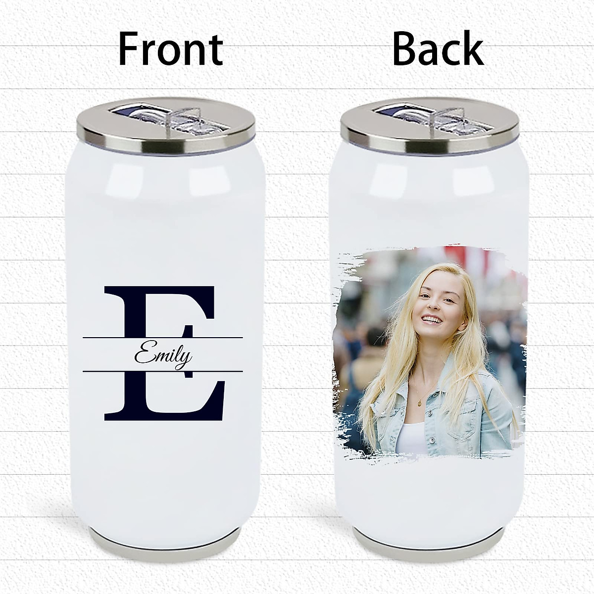 Personalized Stainless Steel Water Bottle - Custom Gifts for Girlfriend from Boyfirend Personalized Cups with Photo to Girlfriends Gifts 13.7oz