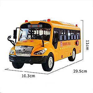LZYDQP Diecast Yellow Bus Toy for Kids - Pull Back Car with Cool Opening Doors and Rubber Tires - Durable Diecast Metal - Birthday for Boys and Girls