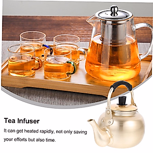 HEMOTON Tea Serving Kettle Household Korean Raw Rice Wine Storage Aluminium Kettle Pot Anti Leak Water Soup Kettle for Home Restaurant Kitchen 2L