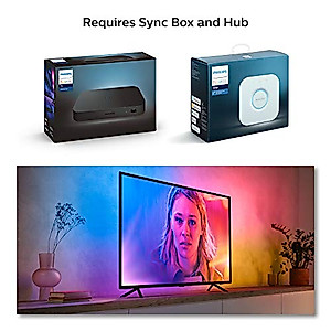 Philips Hue Gradient LightStrip 65" (Sync with TV, Music and Gaming) & v2 Smart Dimmer Switch and Remote, Installation-Free, Smart Home, Exclusively Smart Lights (2021 Version), White