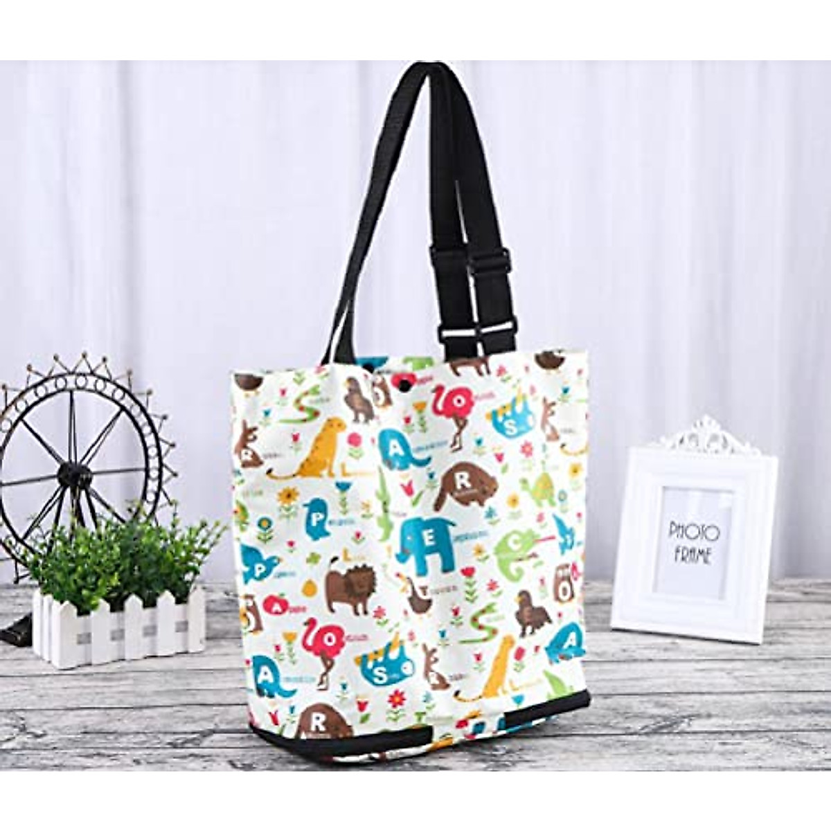 Upgrade Shopping Bag with Wheels Portable Trolley Bags Grocery Cart Hand Pulling Utility Folding Shopping Cart Ajustable Handle - Larger Size & Waterproof & Strong(White)