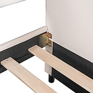 ERYE Twin Size Upholstered Daybed Sofa Bed with Trundle Bed and Wood Slat,Velvet Upholstery Twin Upholstered Bed for Boys and Girls,Beige Gray Light Blue