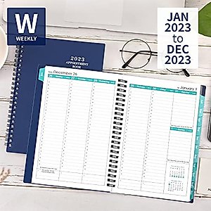 2023 Appointment Book - Daily Hourly Planner 2023 with Twin-Wire Binding, 6.4" x 8.5", Jan 2023 - Dec 2023, Half Hour (30 Mins) Interval, Lay - Flat, Round Corner, Thick Paper