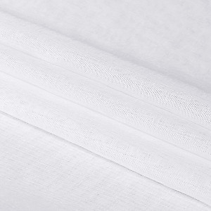 DWCN Grommet Grey Ombre Sheer Curtains Bundle White Linen Look Sheer Curtains for Living Room, Set of 4 Panels, 52 x 84 Inches Long