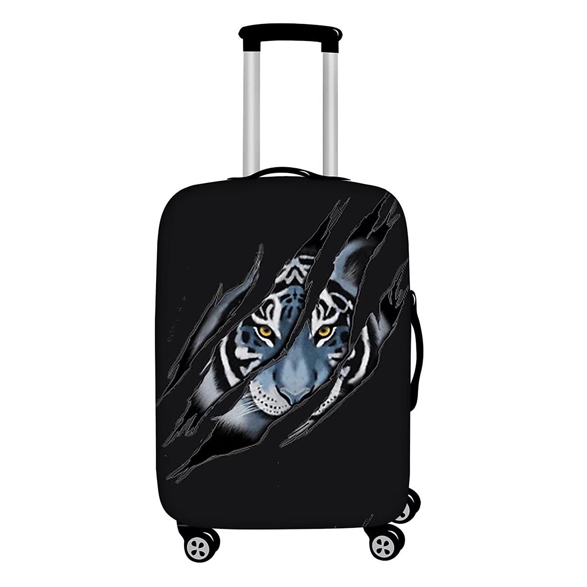 Forchrinse 3D Tiger Print Travel Luggage Cover Cool Animal Design Suitcase Cover Baggage Protector for Luggage,L
