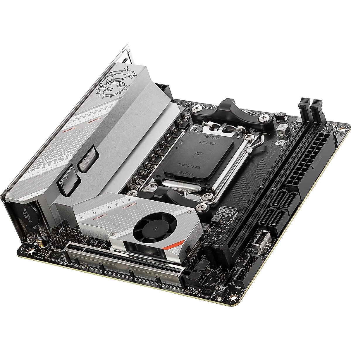 MSI MPG B650I Edge WiFi Gaming Motherboard (AMD Ryzen 9000/8000/7000 Series Processors, AM5, DDR5, PCIe 4.0, M.2, SATA 6Gb/s, USB 3.2 Gen 2, HDMI, Wi-Fi 6E, Bluetooth 5.3, 2.5Gbps LAN, Mini-ITX)