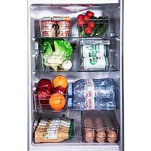 JINAMART Set of 2 Stackable Soda Can Organizer for Refrigerator with Lids, Can Holders for Pantry - Holds 9 Cans Each, BPA Free Can Organizer for Pantry, Fridge, Freezer, Countertops and Cabinets