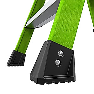 Little Giant Ladders, Sure Step, 3-Step, Double-Sided Step Stool, Fiberglass, (11953), Type 1AA, 375 lbs Weight Rating, Hi-viz Green