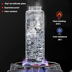 CHEFTOON Oil and Vinegar Dispenser Set，2 Glass Oil Bottles with No Drip Spout,450ml Olive Oil Bottle,Ideal Kitchen Oil Dispenser