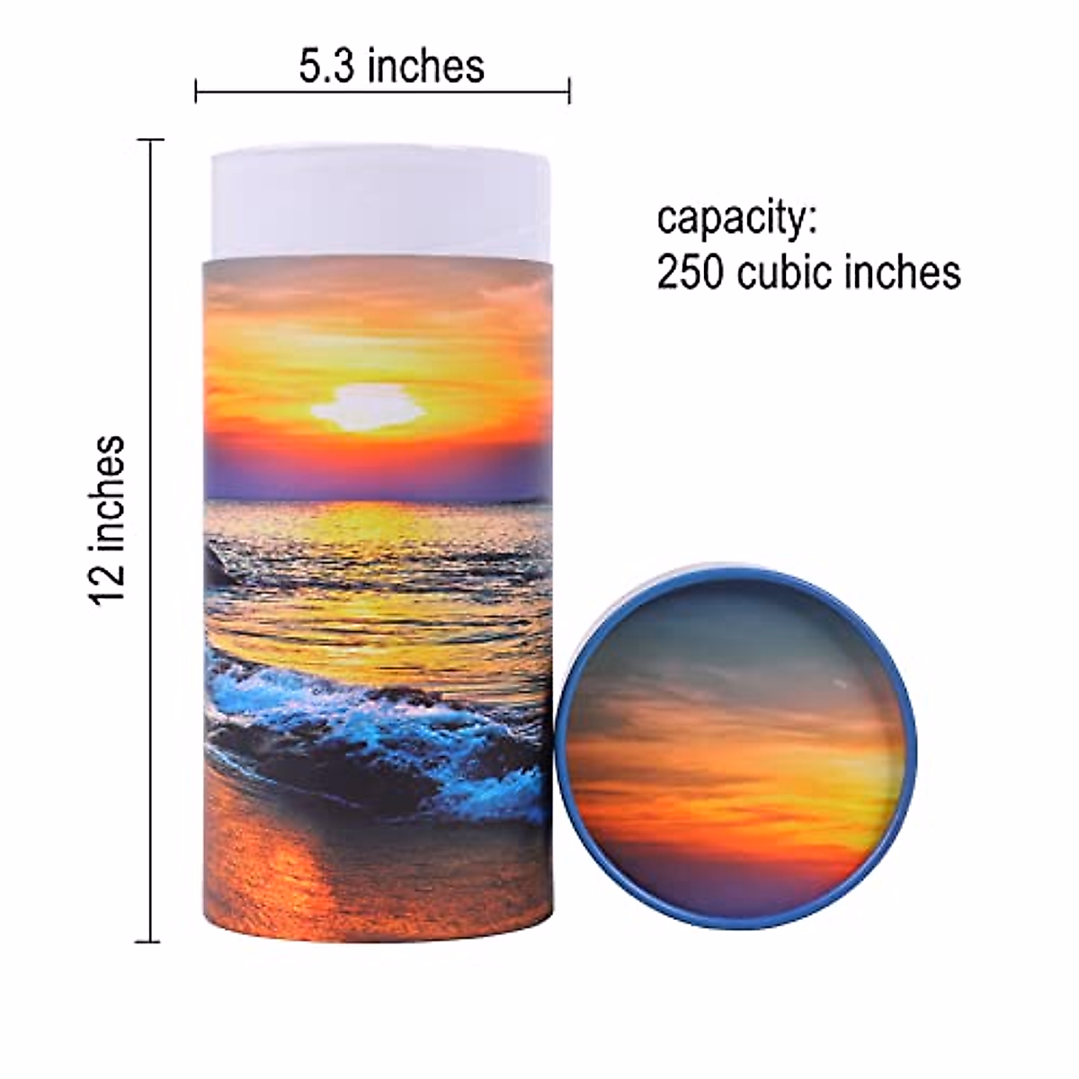 Ocean Sunset Scattering Urn – Biodegradable Scatter Tube for Ashes - Cremation Urn for Adult Ashes (Large)