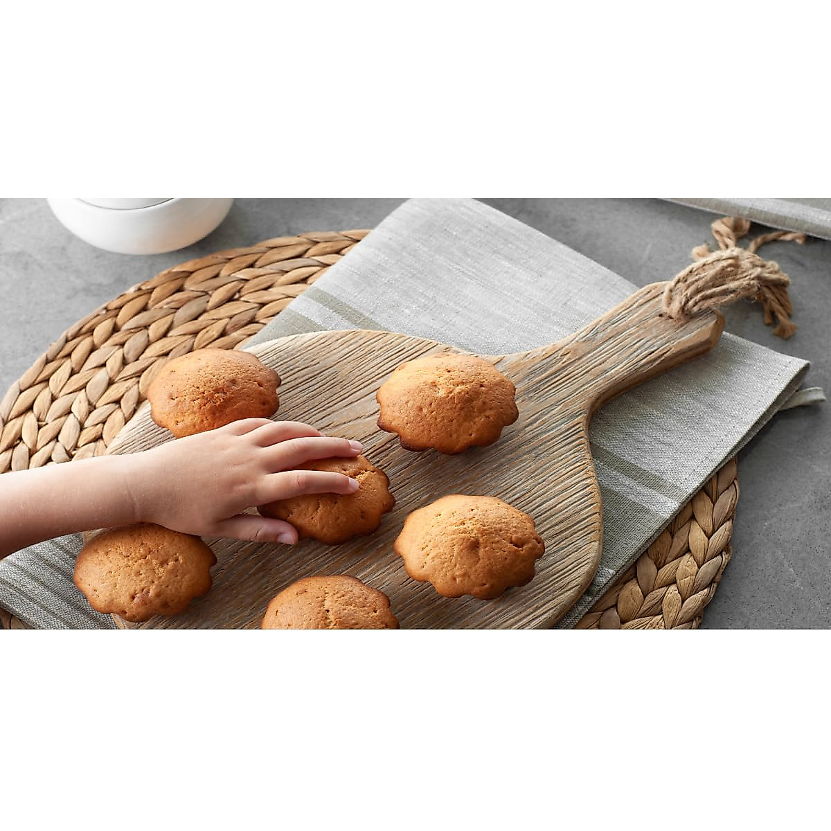 LINENVIBE Pure Linen Kitchen Tea Towels Set of 2 Flax Dish Towels 17 x 27 inches with Navy Blue French Country Stripes. (Navy)