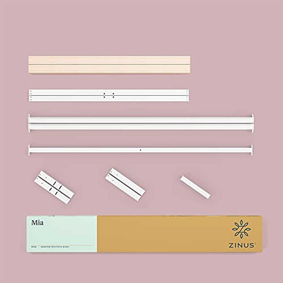 ZINUS Mia Metal Platform Bed Frame / Wood Slat Support / No Box Spring Needed / Easy Assembly, White, Full