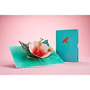 Lovepop Hibiscus Bloom Pop Up Card, 5x7-3D Greeting Card, Pop Up Paper Flower Card, Mother's Day Pop Up Card, Card for Mom, Wife or Friend, Pop Up Anniversary Card, Thinking of You