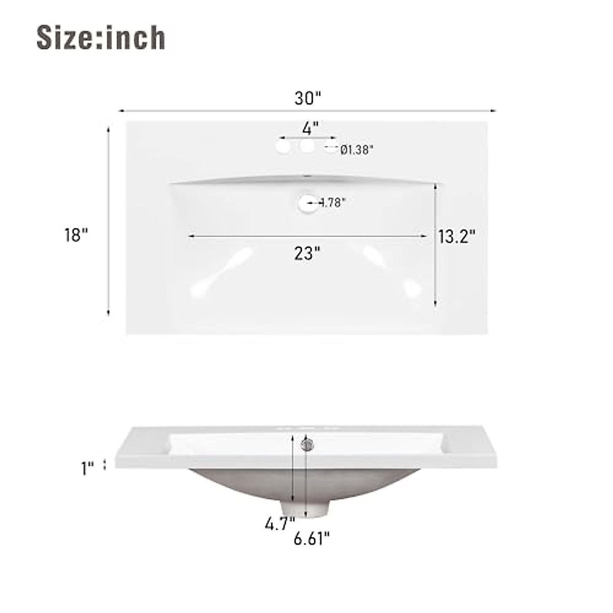 RIDFY 30" Bathroom Vanity with Sink, Modern Combo Cabinet Undermount Sink with 2 Doors and Drawer, Multifunctional Storage, Freestanding Single Basin Vanity, Solid Wood Frame (Grey)