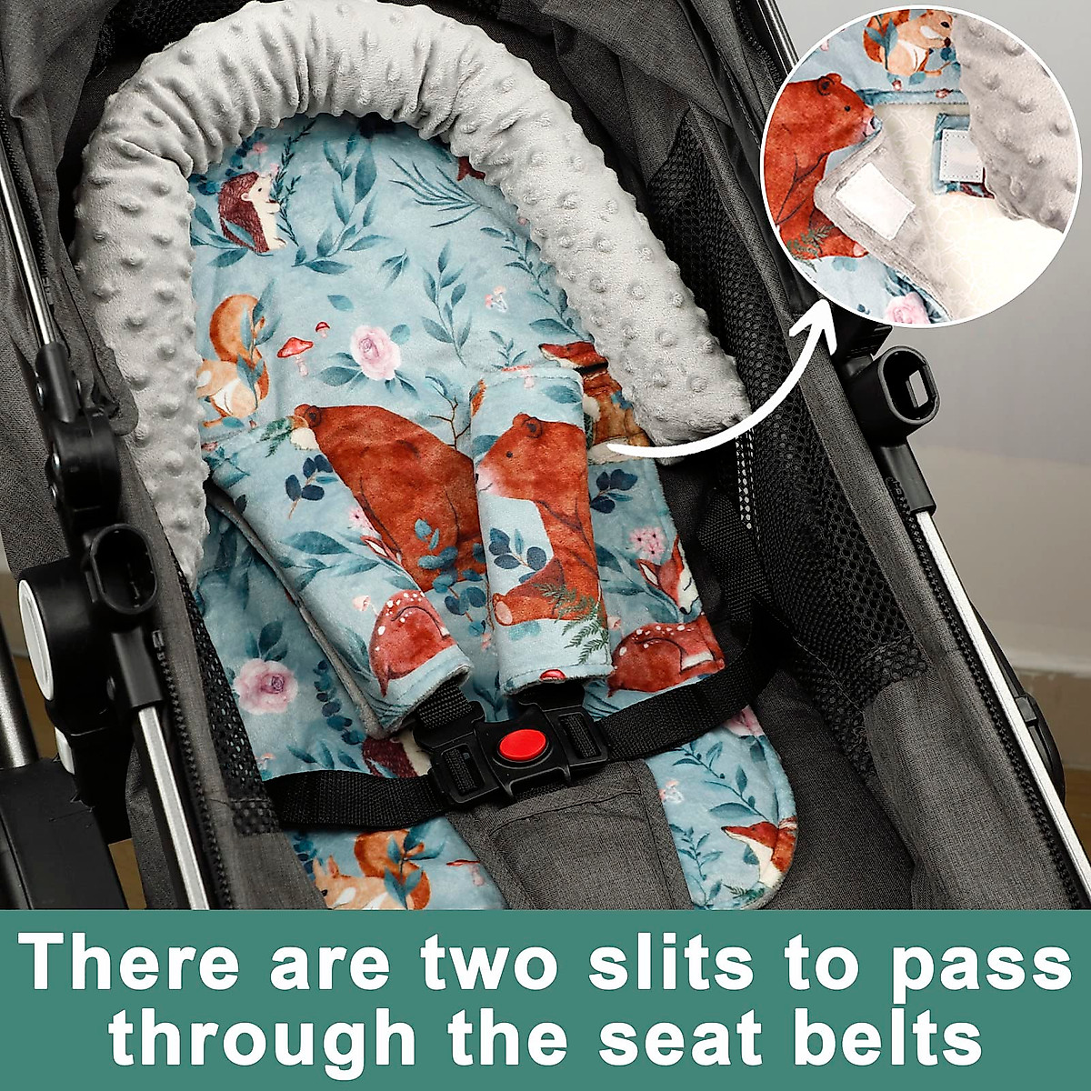 TANOFAR Baby Car Seat Cover & Infant Car Seat Insert and Strap Covers, Fit for Car Seats, Stroller, Bouncers, Woodland Animal