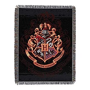 Northwest Woven Tapestry Throw Blanket, 48 x 60 Inches, Black