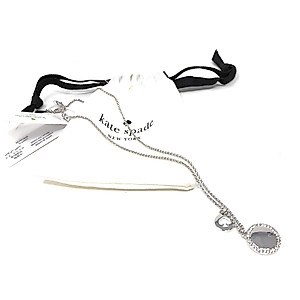 Kate Spade New York Clear Silver Plated Spot The Spade Charm womens Pendant Necklace
