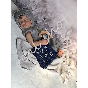 Anano Newborn 19 Inch Silicone Reborn Baby Dolls Full Body Soft Silicone Baby Dolls Anatomically Correct Baby Boy Doll Reborn Baby That Look Real Veins for Kids (Gray Sweater-Levi)