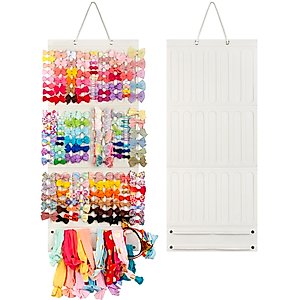JOYMOMO Hair Bow Holder Organizer For Girls Hanging Bow Holder For Girls Hair Accessories Storage Organizer For Headbands, Hair Clips, Hair Ties, Scrunchies (Without Hair Bows) (beige)