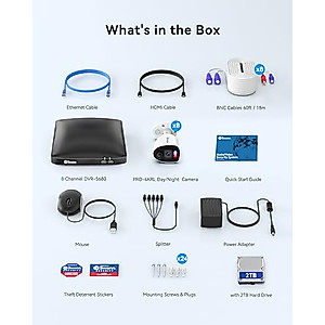 Swann Home DVR Security Cam System with 2TB HDD, 8 Channel 8 Cam, 4K UHD Video, Indoor Outdoor Wired Surveillance CCTV, Color Night Vision, Heat Motion Detection, LED Lights, Sirens, 856808