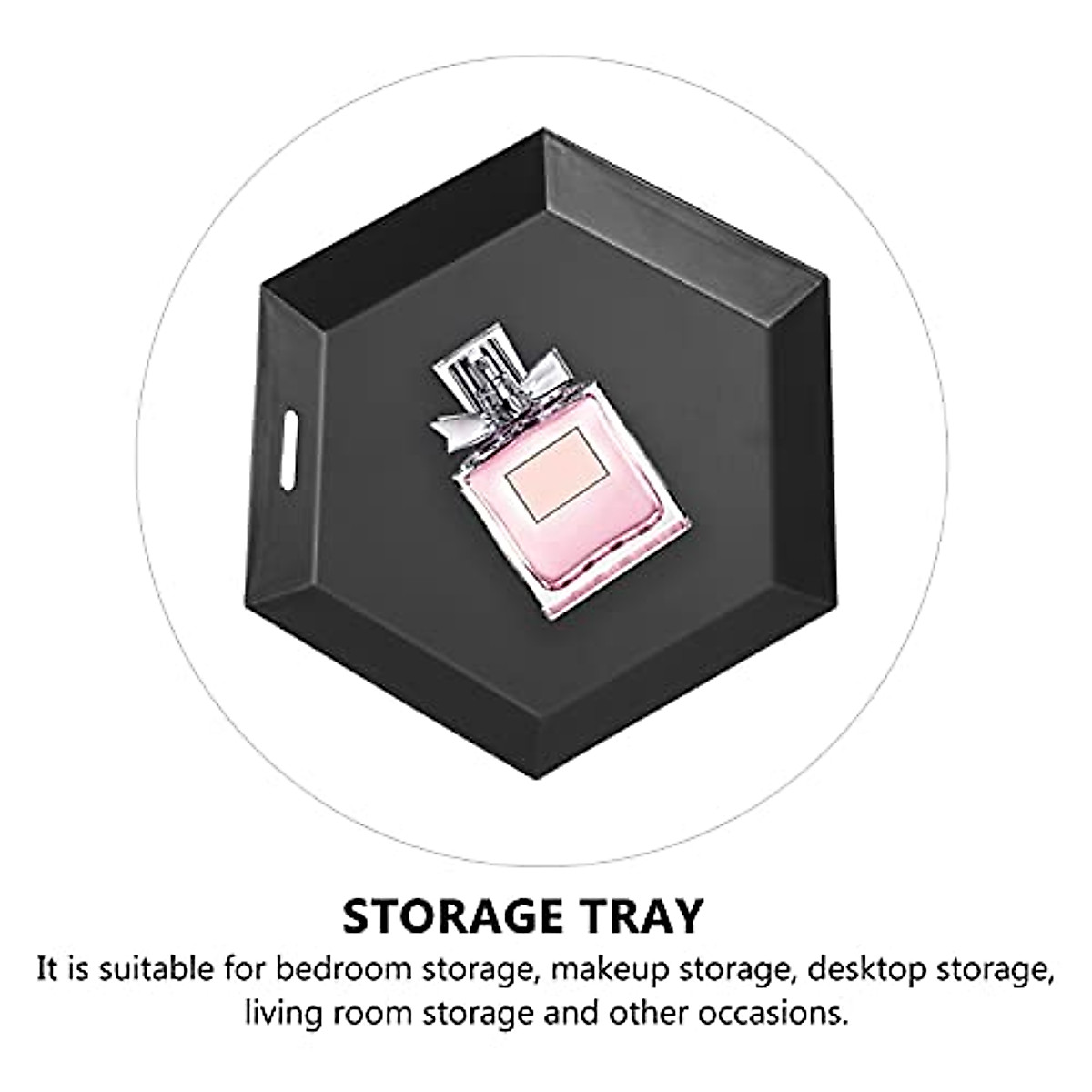 KESYOO Ottoman Tray Metal Serving Tray Vintage Hexagon Wrought Iron Towel Stand Holder for Perfume Jewelry Comestics Coffee Candle Bath Vanity Bathroom Kitchen Wedding Decor