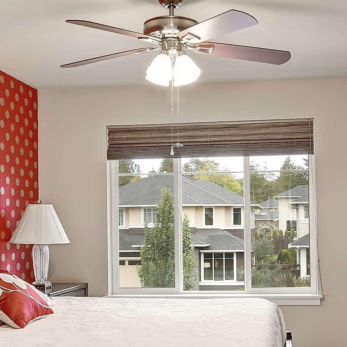 SmoTecQ Ceiling Fan Pull Chain, 24-inch Extra Long Extension Cord - Silver