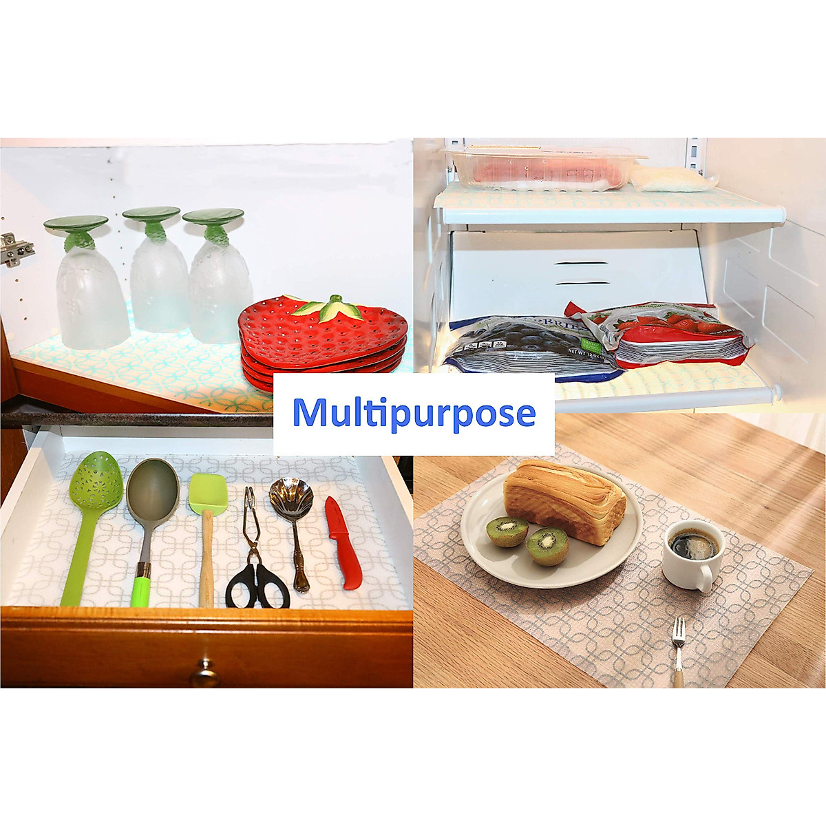 ACHub Premium Fridge Liner, BPA Free, Food Safe - Wider Roll Cut to Fit, Non Adhesive, Washable, Easy to Clean & Durable EVA Shelf Mats - FridgeFresh-Liner (10-FT, Grey)