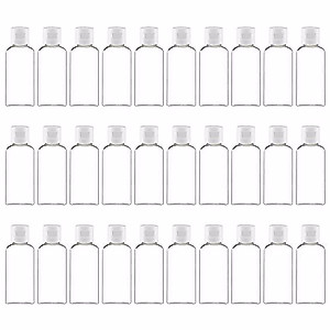 TUPARKA 30 Pack Clear Plastic Empty Travel Bottles with Flip Cap, Portable Refillable Containers Liquid Hand Sanitizer Containers Toiletry Containers Cosmetic Bottles