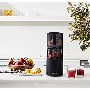 Hurom H-200 Easy Clean Electronic Juicer Machine (Black) - Self Feeding Slow Juicer w Big Mouth Hopper to Fit Whole Fruits & Vegetables - Healthy Living - Rinse Clean No Scrub BPA Free Easy Assembly