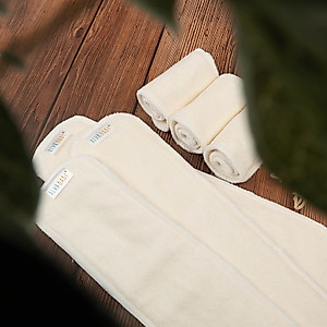 ALVABABY 12PCS Newborn Cloth Diaper Insert,4 Layers Cloth Diaper Inserts, Inserts,Reusable Cloth Diaper Inserts Overnight 12SMB