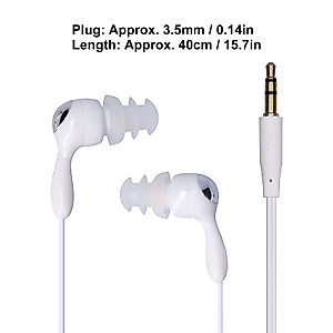 PUSOKEI Short Cord Waterproof Headphone, IP68 Waterproof Shortline in-Ear Tree Earplugs Waterproof Earphone Suitable Fit for Swimming Surfing Running(White)