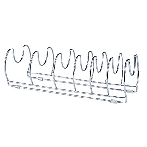 InterDesign Classico Kitchen Cabinet Storage Organizer for Skillets; Pans - 17"; Chrome