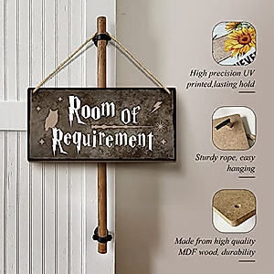 Room of Requirement Sign 6x12 Inch Room Decor,Bathroom Decor,Wizardry Door Wall Hanging Wood Plaque Magic Gift
