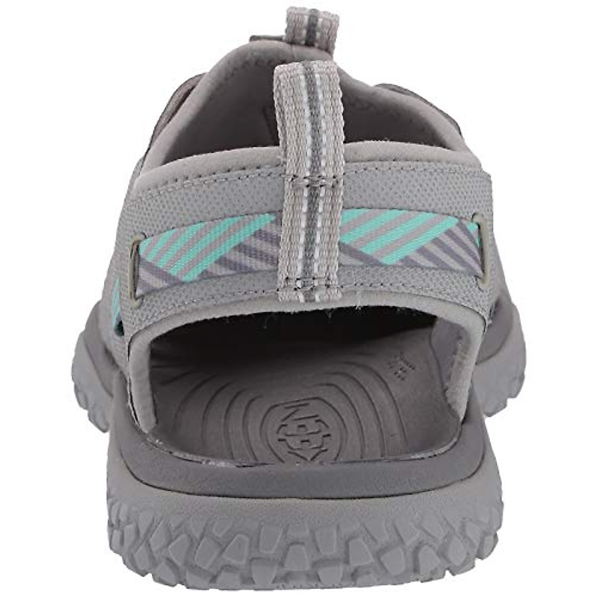 KEEN Womens SOLR High Performance Sport Closed-Toe Water Sandal Shoe, Light Gray/Ocean Wave , 10