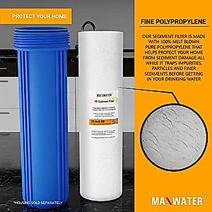 1, 5, or 10 Micron Variable Pack 20" x 4.5" BB Whole House Melt-Blown Polypropylene Sediment Water Filters Compatible with 20" BB Whole House Water Filter Systems (5 Micron, 10 Count)