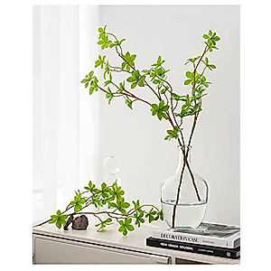 Heleze Artificial Greenery Stems Faux Branches with Leaves for Vase Fake Plants for Home Decor Indoor 26.3 Inch 3 PCS