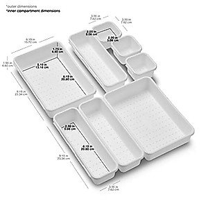 madesmart Baby 8-Piece Interlocking Bin Pack - White | BABY COLLECTION | Customizable Multi-Purpose Storage | Organizer for Baby Care Products, Spoons or Wipes | BPA-Free