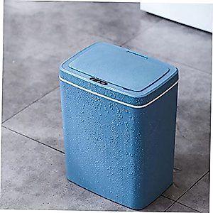 HOMOCONO Smart Trash Can Electronic Sensor Waste Bin Bins with Lids Kitchen Trash Can Automatic Garbage Bin Trash Can Dispenser Containers with Lids Motion Sensor Trash Can Plastic Blue