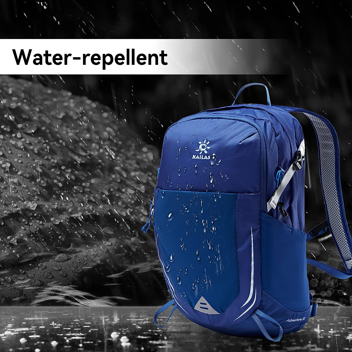 KAILAS Q-WIND II 28L Hiking Daypack with Rain Cover for Men Women Waterproof Lightweight Backpack Travel Outdoor Dark Black