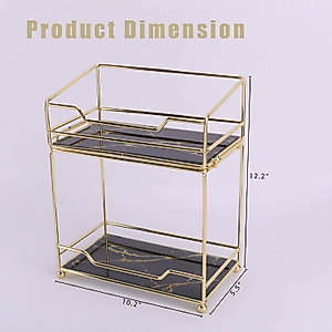 Z PLINRISE Makeup Organizer Shelf, 2 Tier Bathroom Vanity Tray for Perfumes, Makeups, Toiletries and Skincare, Multifunctional Cosmetic Storage Rack for Dresser and Countertop