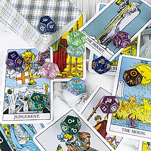 12 PCS Tarot Cards Dice D12 Astrological Dice Resin Pearl Constellation Sign 12-Sided Dice for Astro Divination Gaming Accessory