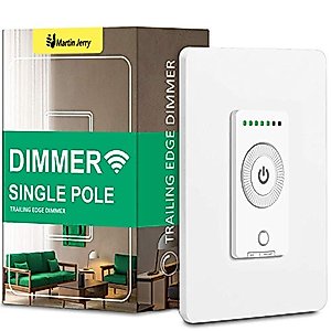 Smart Dimmer Switch by Martin Jerry | Rotary Design unlocks New Features, Trailing Edge dimmer Light Switch is Better Compatible with LED Bulbs, Needs Neutral Wire and 2.4G Wi-Fi