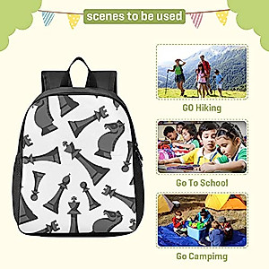 BOENLE Gray Chess Toddler Backpack for Boys and Girls Water-Resistant Preschool Kids Backpack-M
