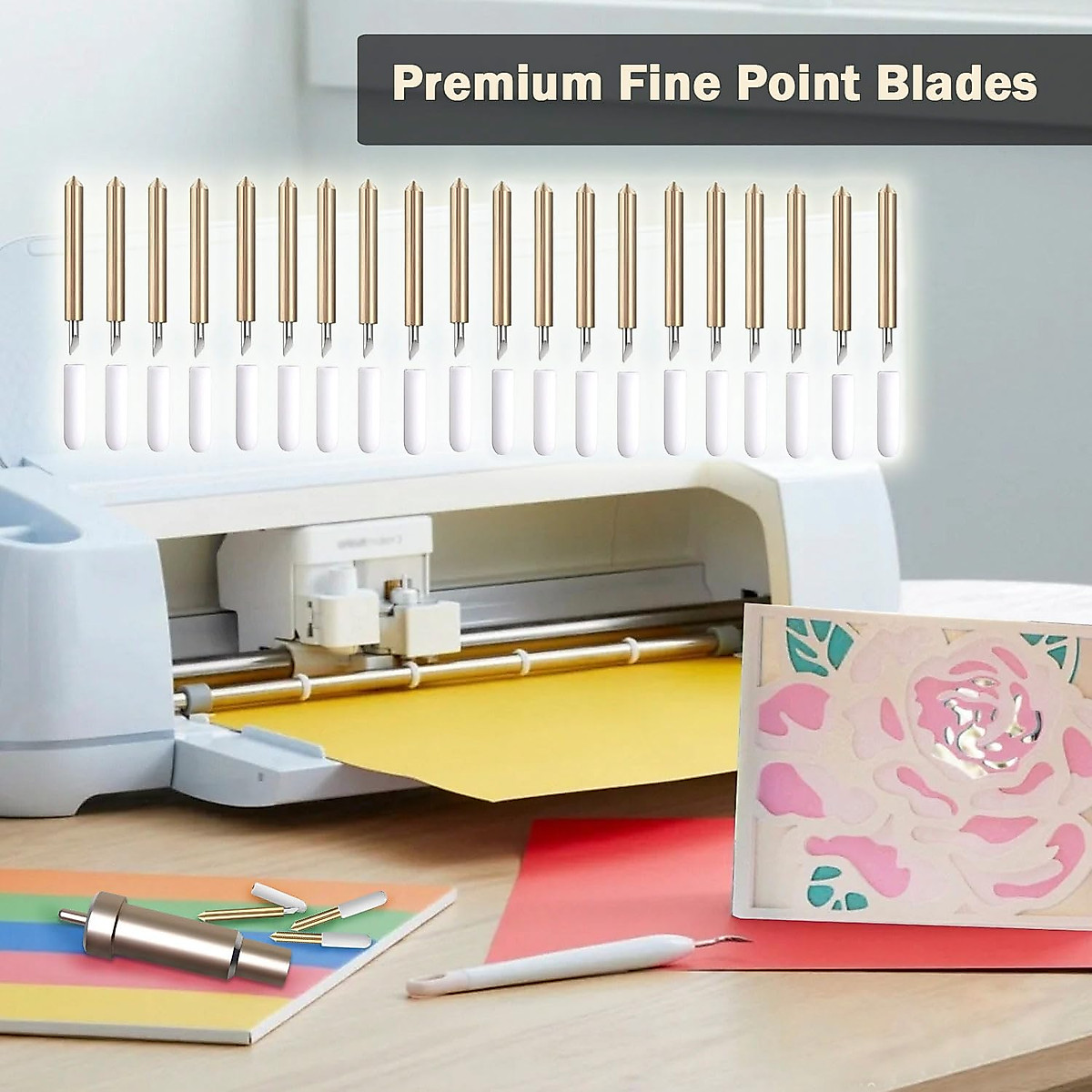 Explore Deep Cut Blade and Housing for Cricut Maker, Niantime Replacement Deep point Blade Compatible with Explore Air2/ Air3/ Maker/Maker 3 Cutting Machines (2 Deep Cut Blades and 1 Housing Included)
