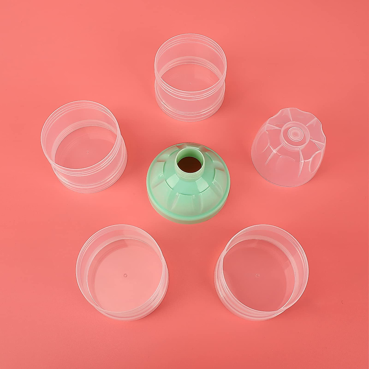 Accmor Baby Milk Powder Formula Dispenser, 4 Layers Stackable Formula Container for Travel, Non-Spill Snacks Formula Storage Container On The Go, BPA Free