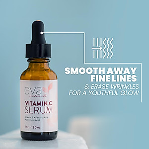 Natural Firm & Glow Skincare Set of 3 Serums – Skin Care Products With 20% Vitamin C Serum, Peptide Complex Serum, Niacinamide Vitamin B3 Serum - Peptides Serum for Face - Face Serum by Eva Naturals