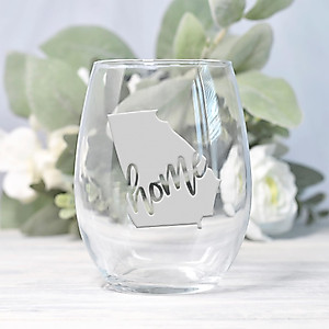 Georgia State Stemless Wine Glass - Georgia Gift, Georgia Wine Glass, Georgia Fan Gift
