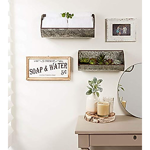 DII Galvanized Metal Decor, Rustic Farmhouse, Mounted Wall Shelves, Silver, 2 Piece