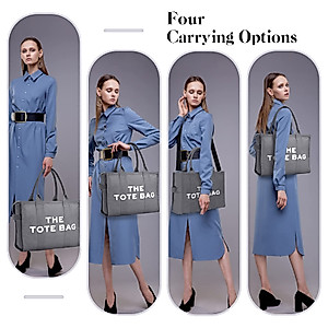 VINMIWE The Large Tote Bag, Crossbody Bags for Women Travel Tote Bag with Zipper Medium Cute Canvas Mesh Tote Bags