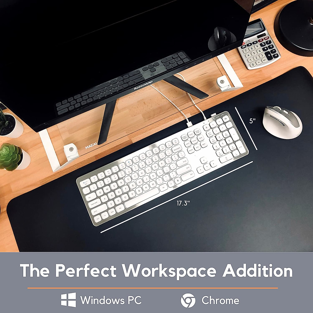 X9 Performance Wired Keyboard with USB Port Built in x2 - Elegant, Plug and Play Computer Keyboard - Convenient Full Size Keyboard Wired with 17 Shortcuts for Windows PC Desktop and Laptop